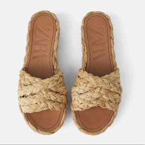 Zara | Shoes | Nwt Zara Raffia Wedge Platform Slides | Poshmark